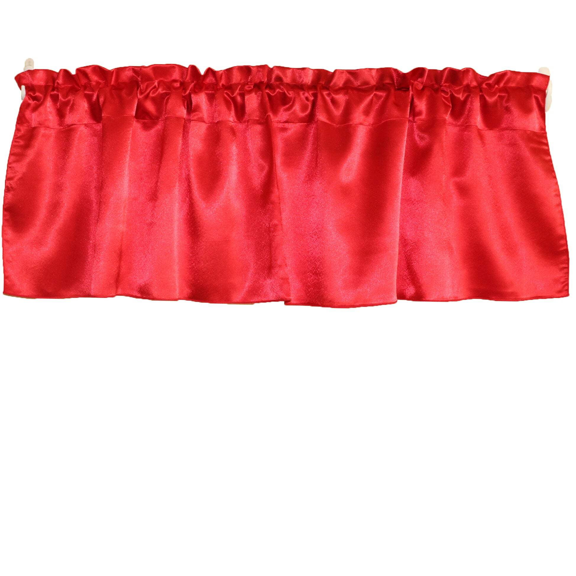 Shiny Smooth Satin Window Valance 58" Wide Red - Walmart.com