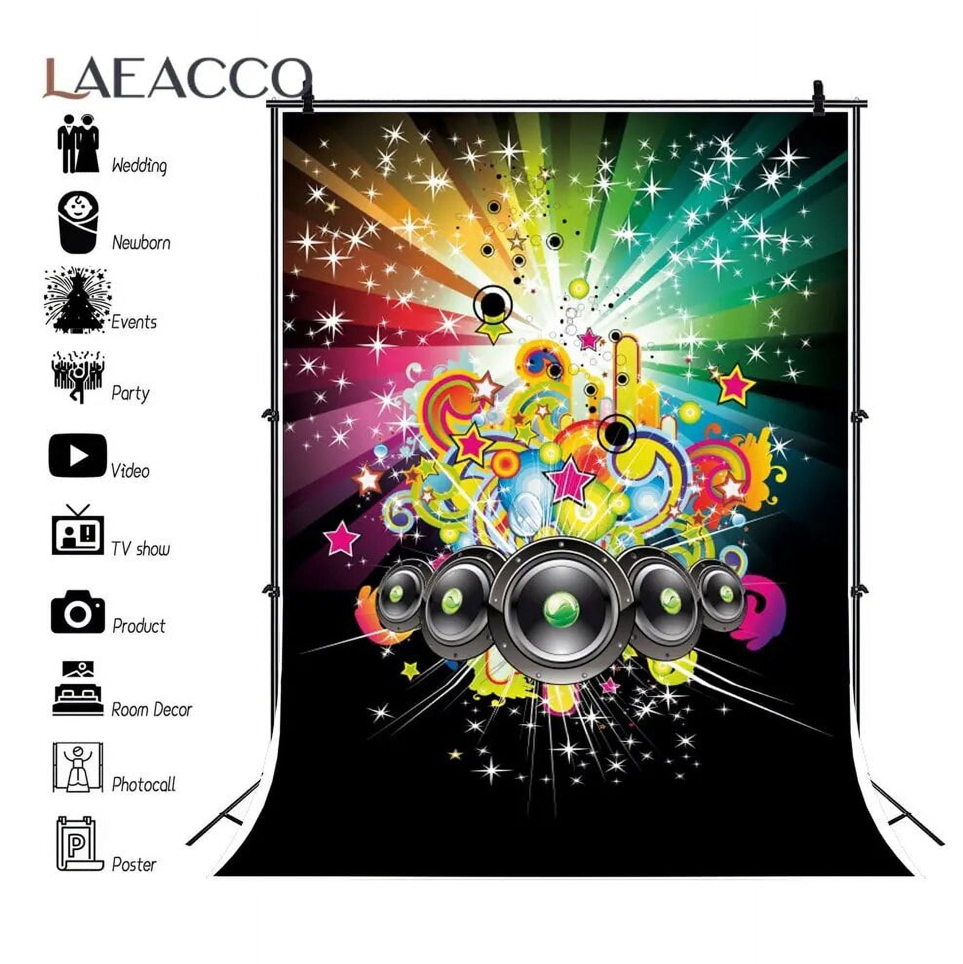 Shiny Star Musical Disco Party Speaker Spotlight Poster Pattern ...