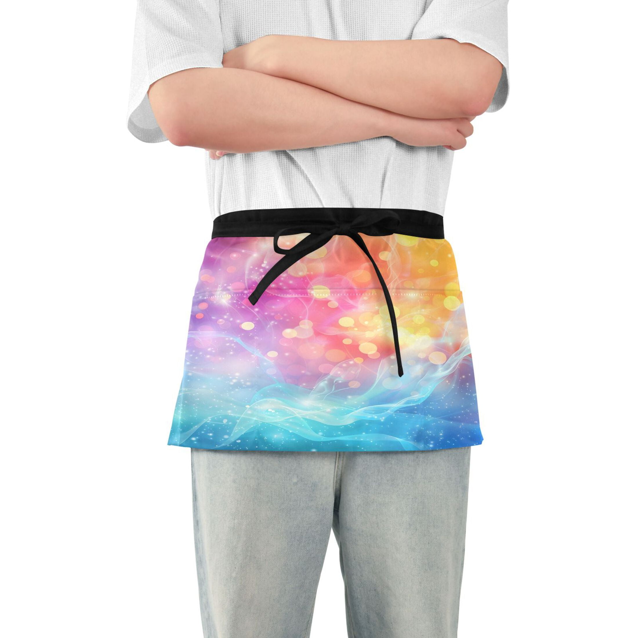 Shiny Summer Water Server Apron with 3 Pockets Waterproof Waitress ...