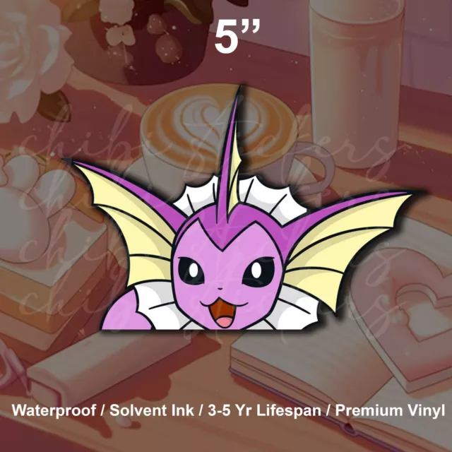 Shiny Vaporeon Eevee Jolteon Pokemon Rare Pikachu Vinyl Sticker Decal ...