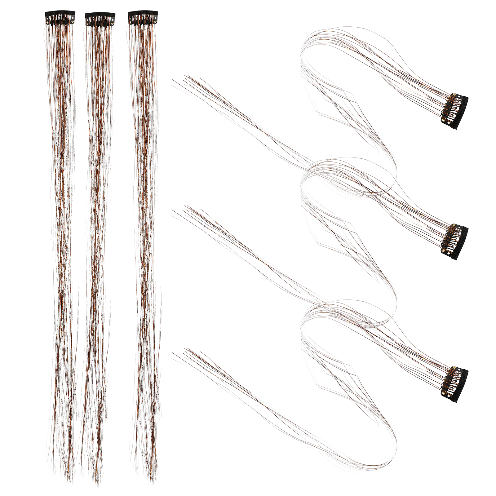Shiny Wig Piece Hair Tinsel Kit Tinsle Hairpins Braiding Sparkly ...