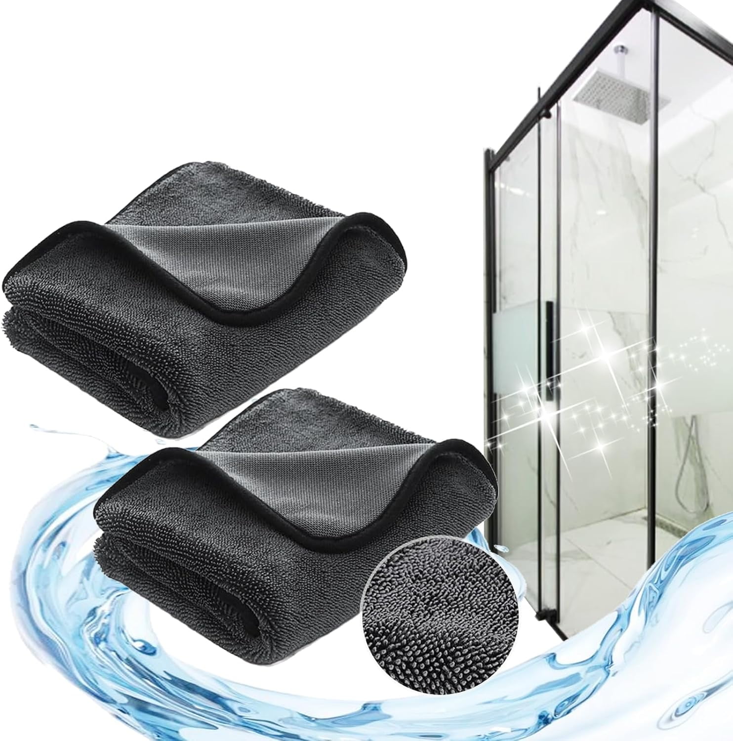 ShinyWipes Shower Cleaning Cloths, Shinys Bath Drying Towel,Reusable ...