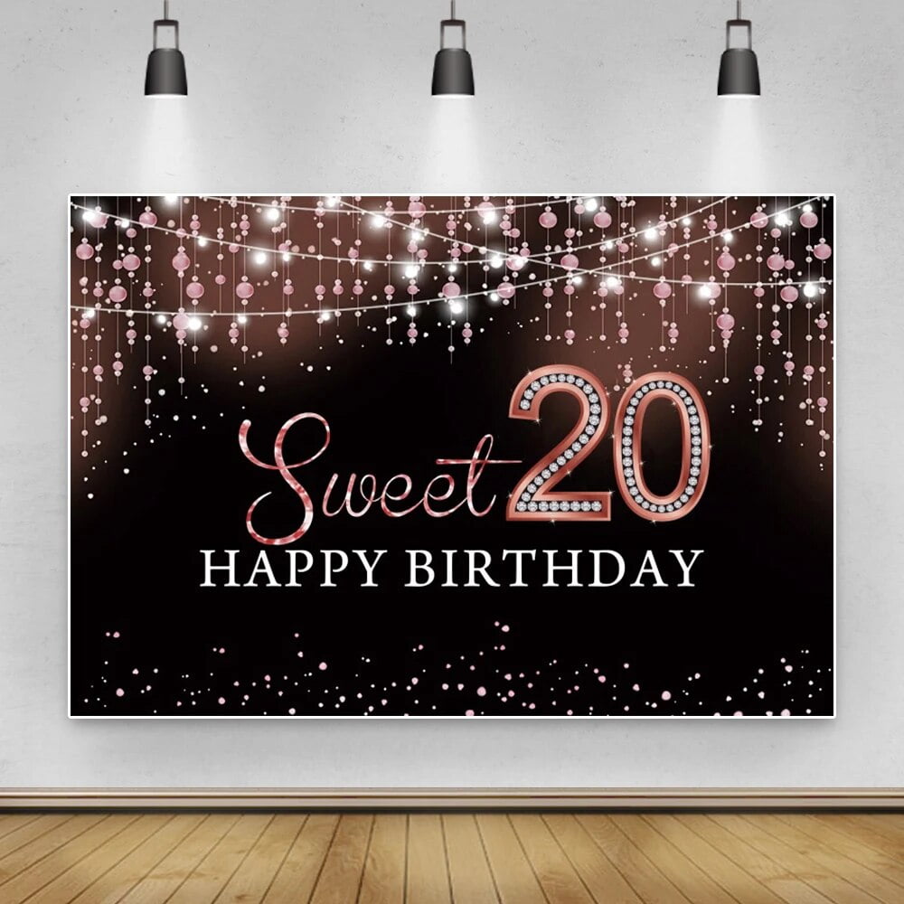 ShinyPearl Happy 20th Birthday Party Bulb Party Poster Banner ...