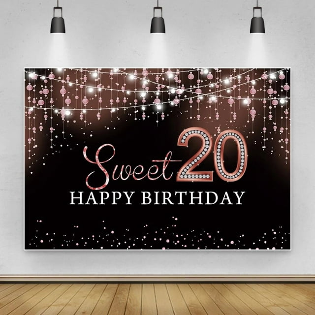 ShinyPearl Happy 20th Birthday Party Bulb Party Poster Banner ...