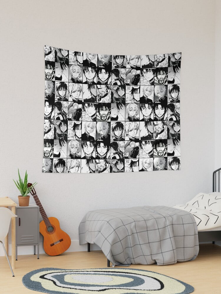 Shinya Hiragi and Guren Ichinose - manga collage Tapestry Tapestries ...