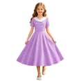 Shinyii Girls Vintage Polka Dots Dress Summer Short Sleeve A Line Party ...