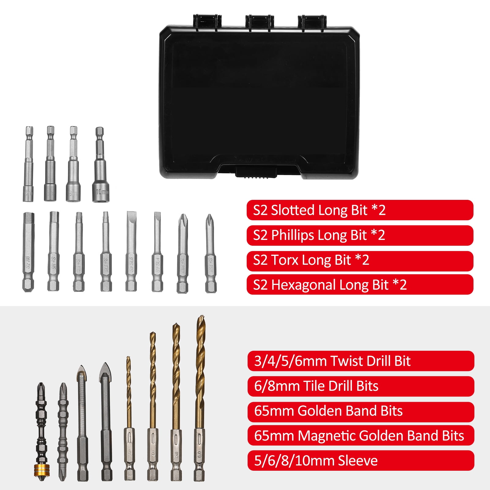 Shinysix 20PCS Drill Bit Set for Wood, Metal, and Steel Drilling ...