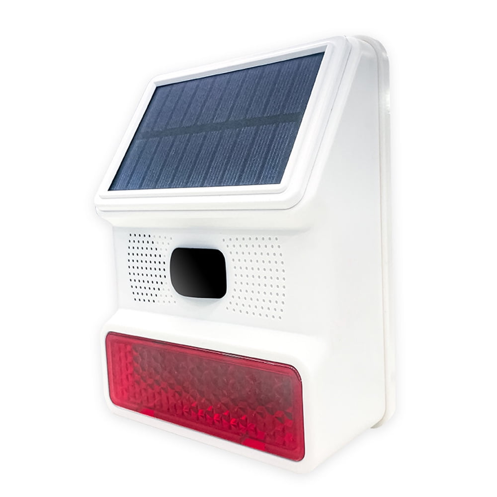 Shinysix Acousto optic alarm,IP65 Waterproof Solar Alarm 5 Remote ...