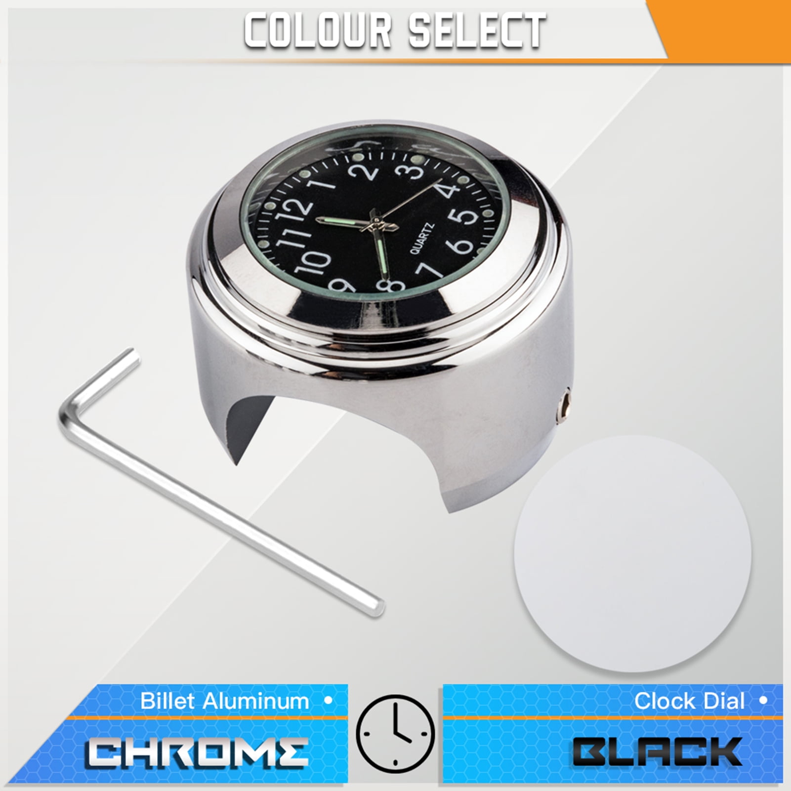 Shinysix Car wall clock,Universal Handlebar Handlebar Meter Clock ...
