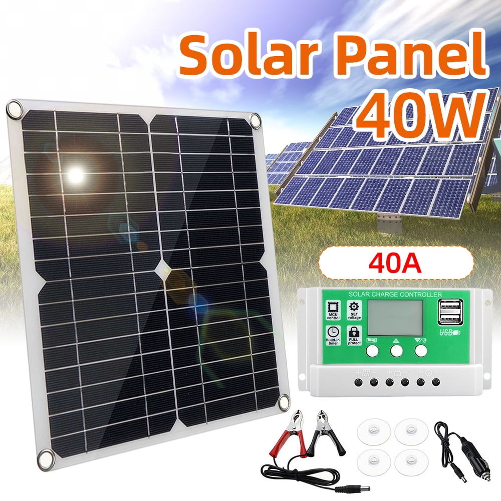 Shinysix Charger Panel,Solar Panel Battery Clips 22% + 40a Pwm 12 Volt ...
