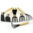 Shinysix Dual-Purpose Handheld Garden Tool 2 in 1 Rake and Hoe with ...