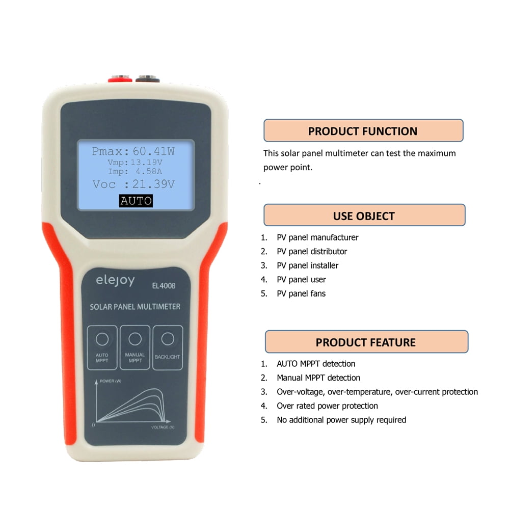 Shinysix Handheld Photovoltaic Panel Multimeter with LCD Backlight ...