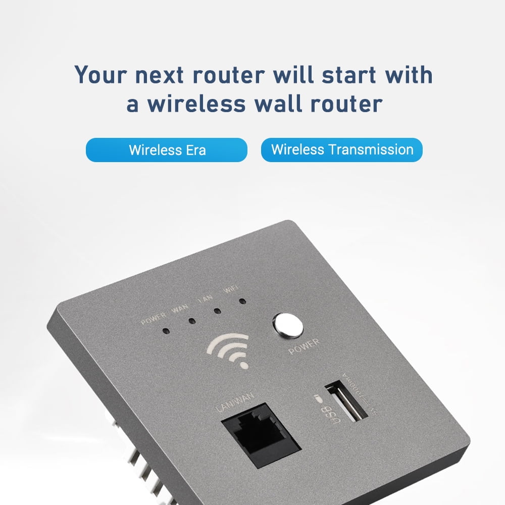 Shinysix In-Wall WiFi Router 300M AP Access Point with USB-Charging ...