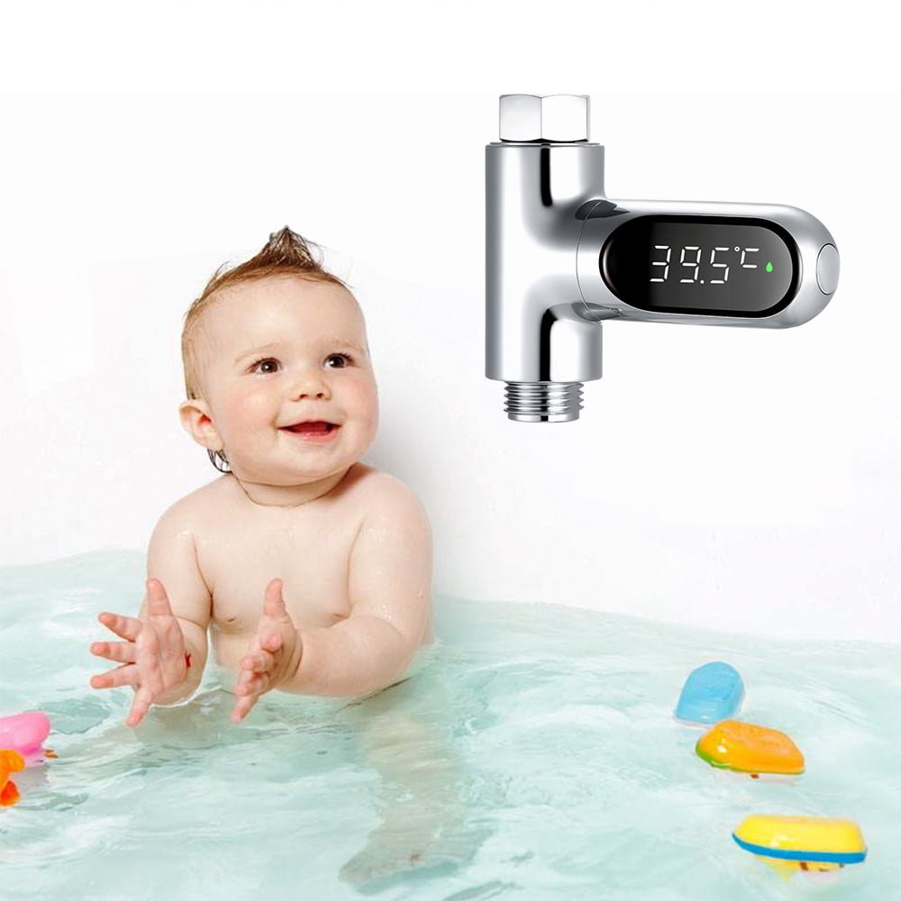 Shinysix LED Display Water Meter Digital Shower Thermometer Bathroom ...