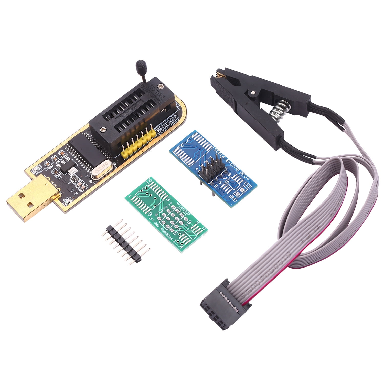 Shinysix Programmer,BIOS SOP8 Clip Suitable 24/25 Series CH341A USB ...