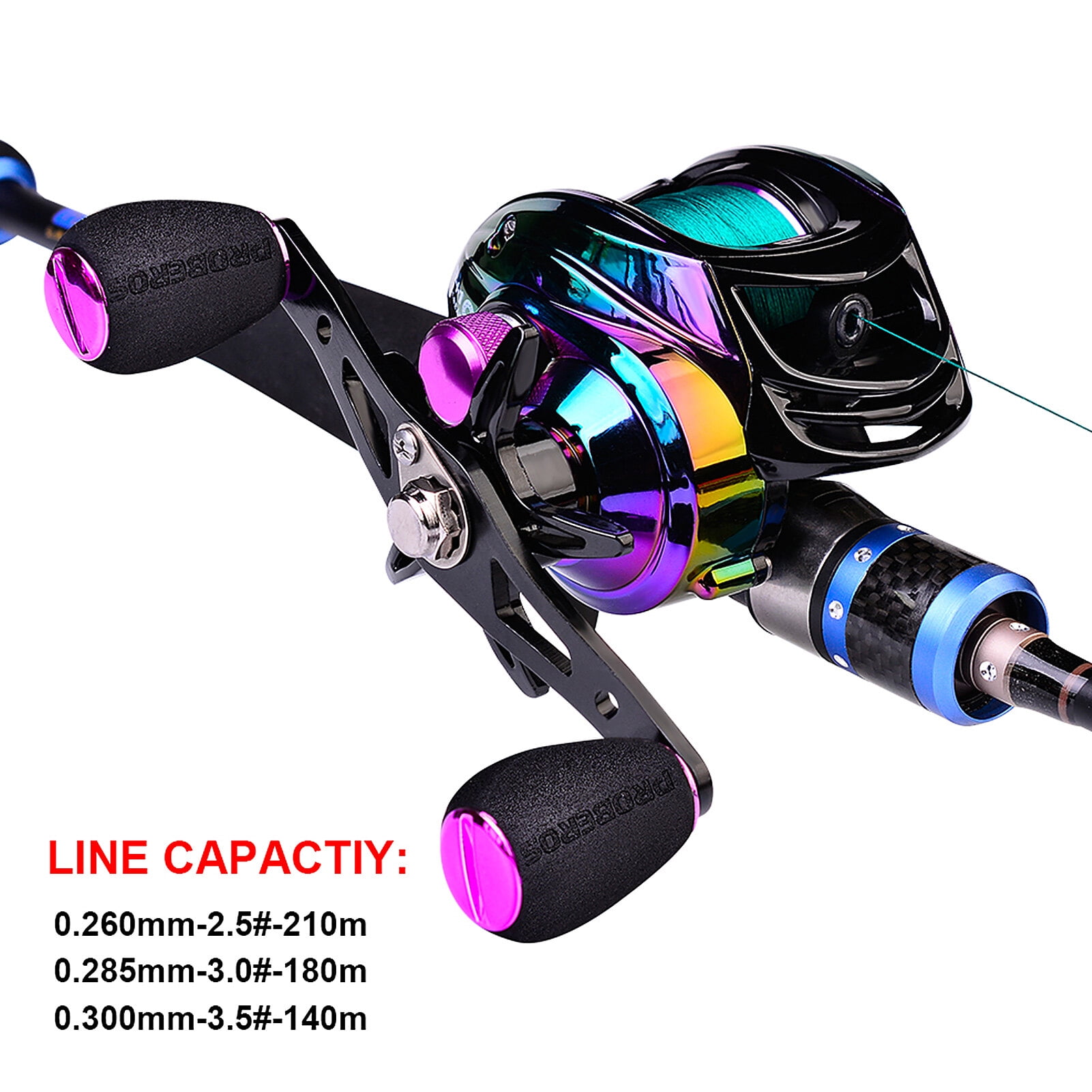 Shinysix Y24130 9+1BB Ambidextrous Hand Bait Cast Fishing Reel 7.2:1 ...