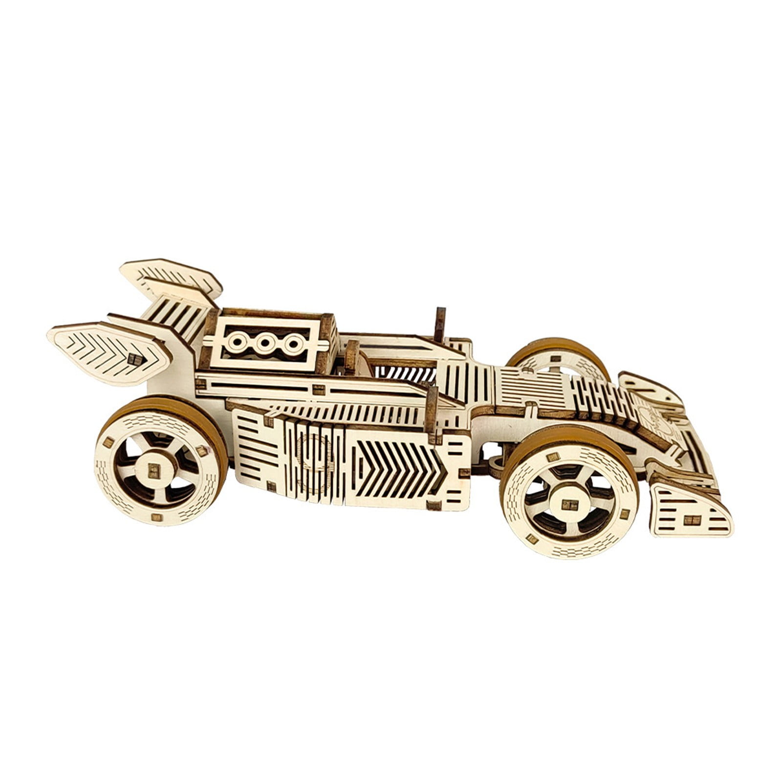 Shiogb (1 Wooden Racing Car Model) 3D Wooden Puzzle Model Car Kit Brain Teaser Puzzles ...