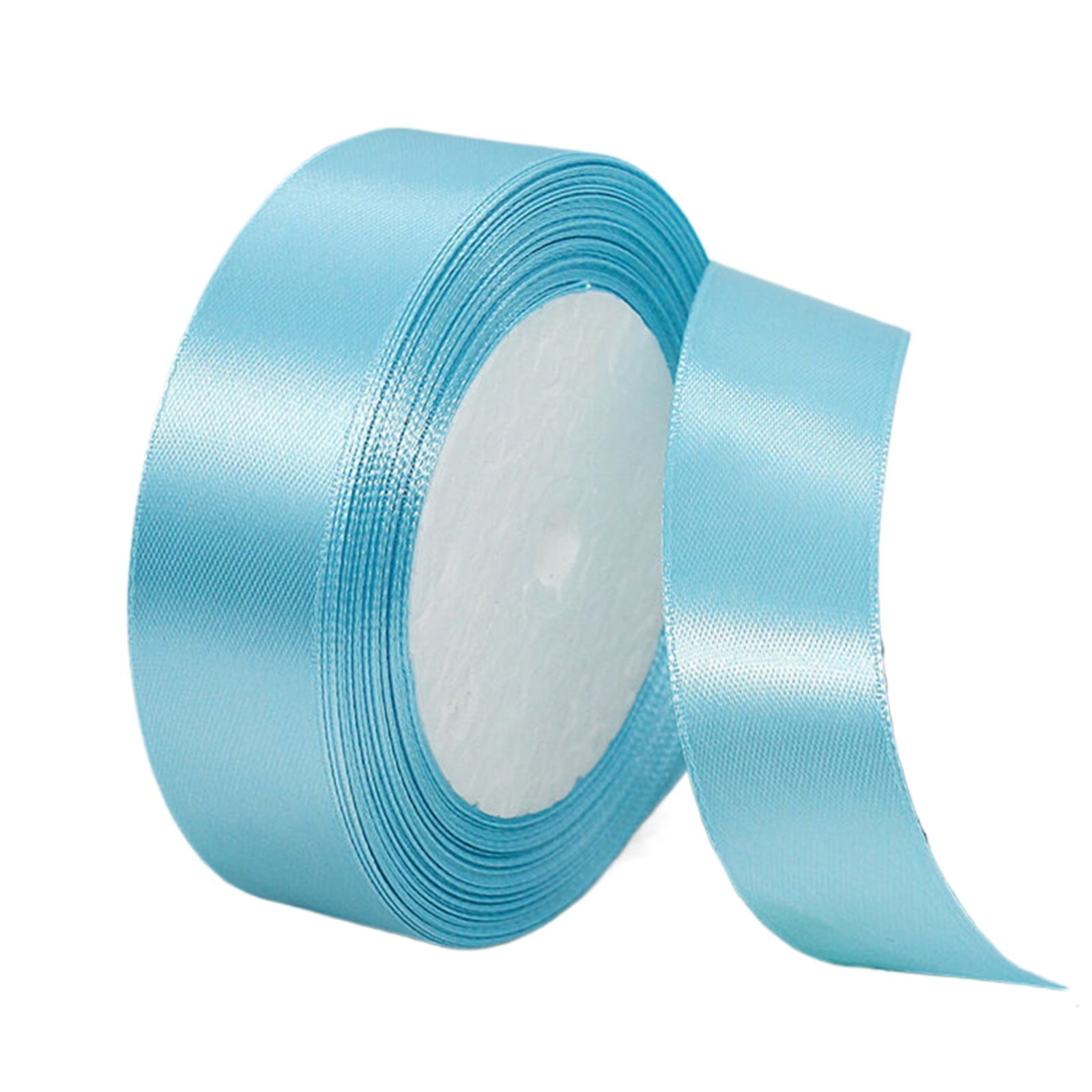 Shiogb Colored Satin Ribbon Sky Blue, Solid Satin Ribbon 25 Yards Roll ...