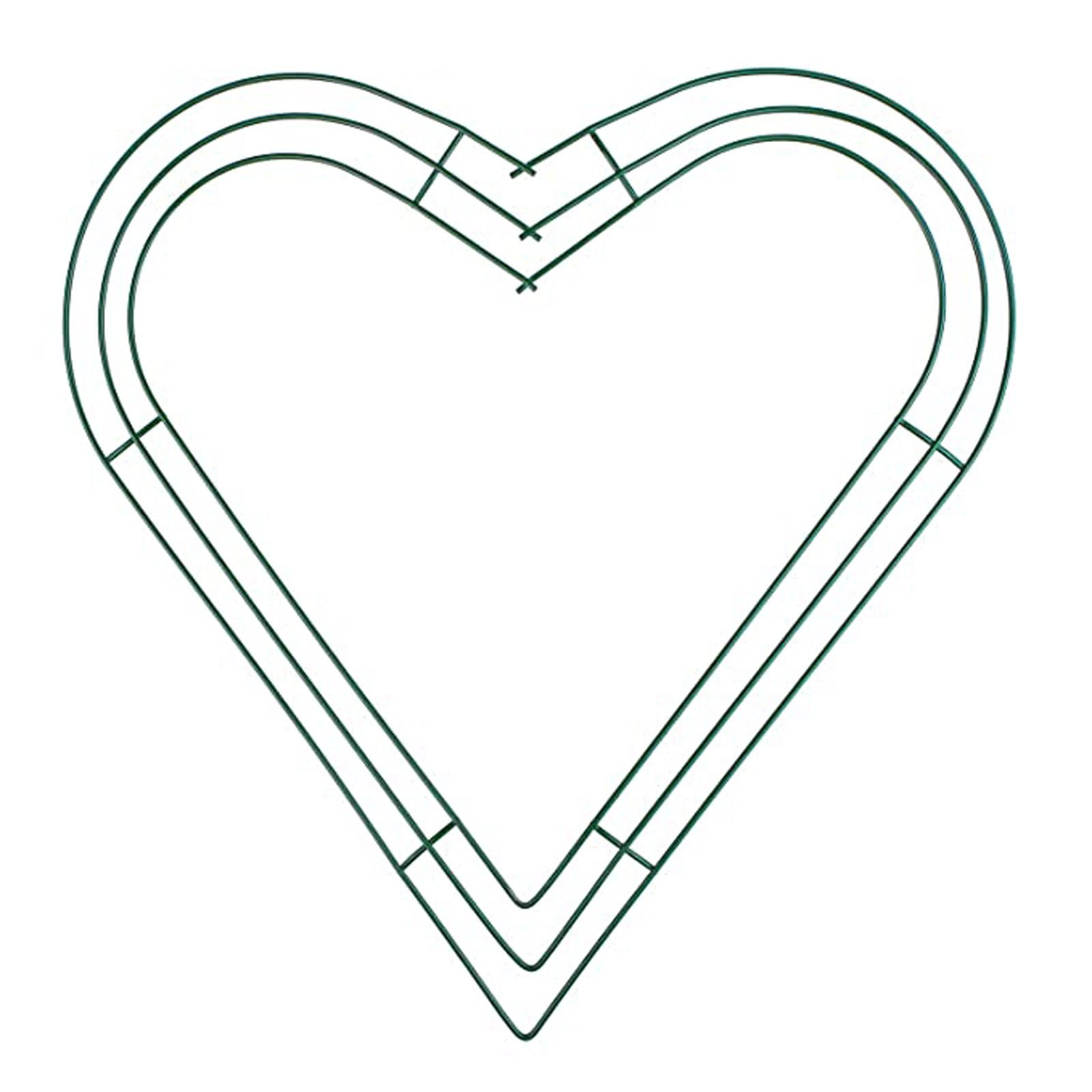 SHIOGB Metal Wreath, 12 inch Heart-Shaped Wire Frame, Valentine's DIY ...