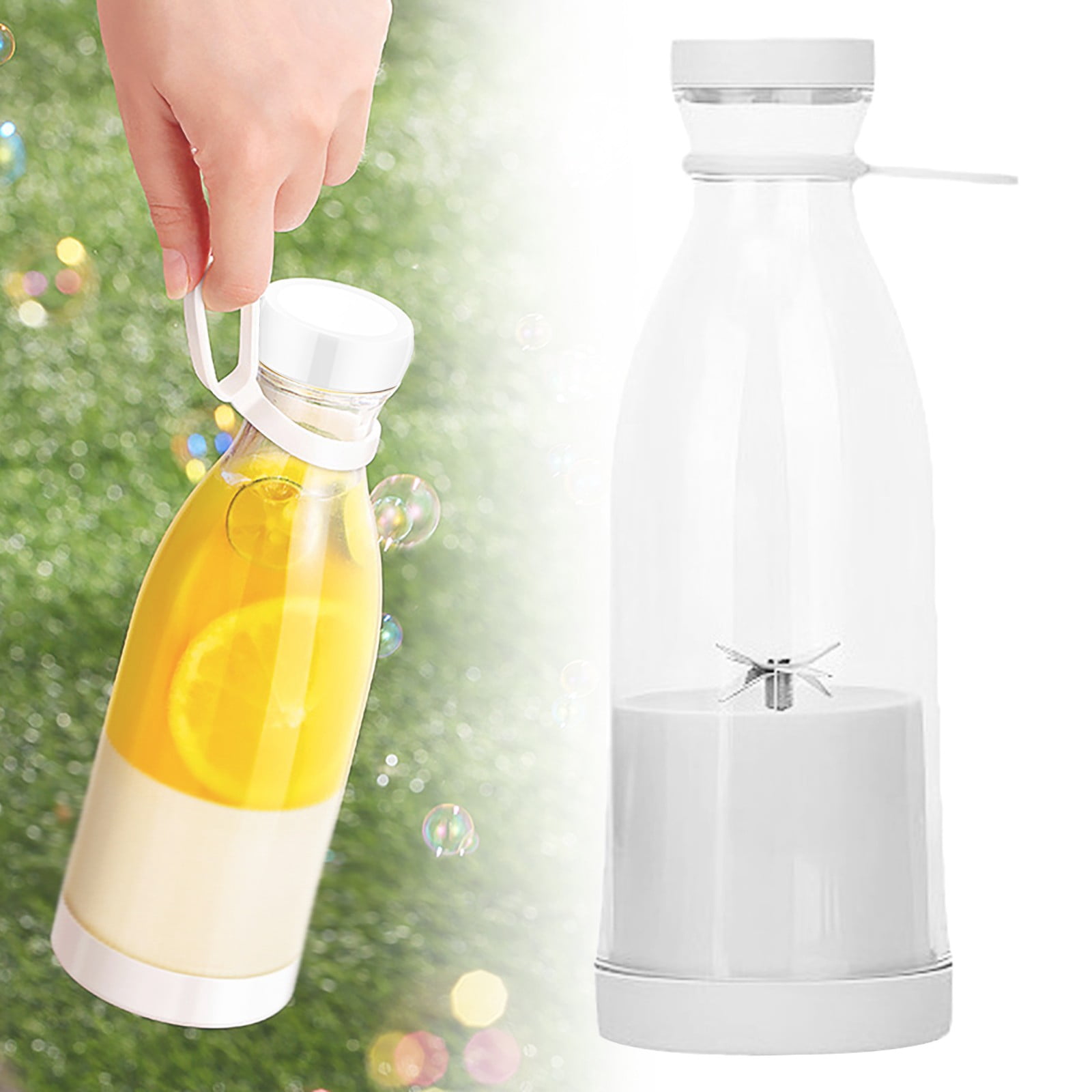Shiogb Portable Juicer 350ml Juice Maker, 6 Powerful Blades with USB ...