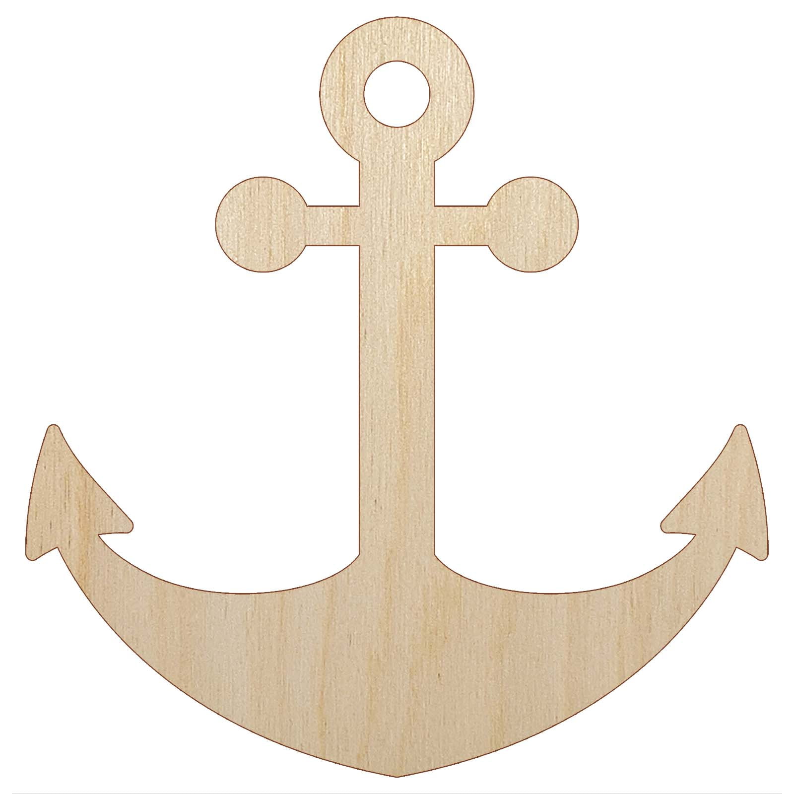 Ship Anchor Nautical Wood Shape Unfinished Piece Cutout Craft DIY ...