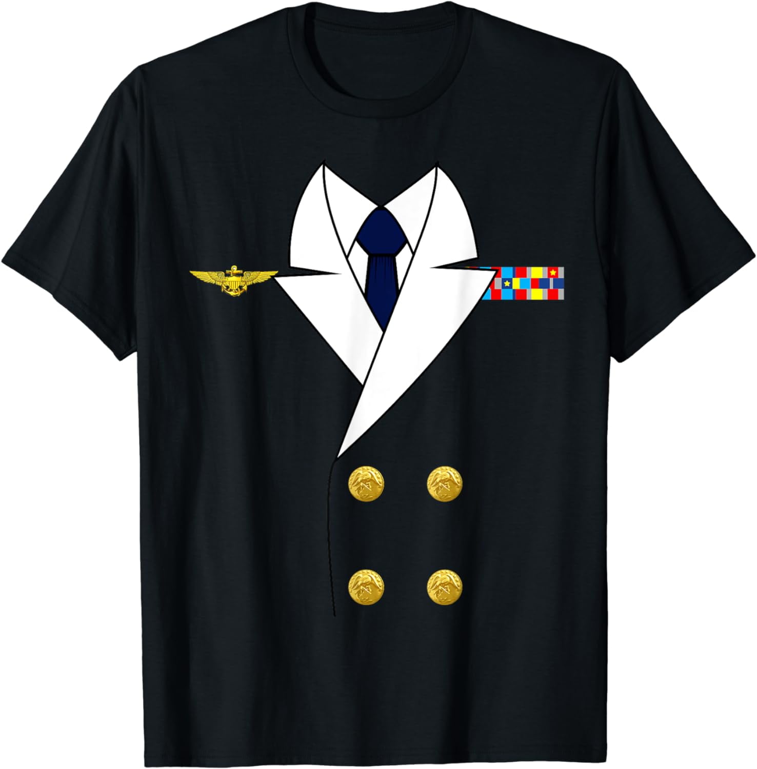 Ship Captain Sailor Cool Easy Cosplay Halloween Costume T-Shirt mens t ...