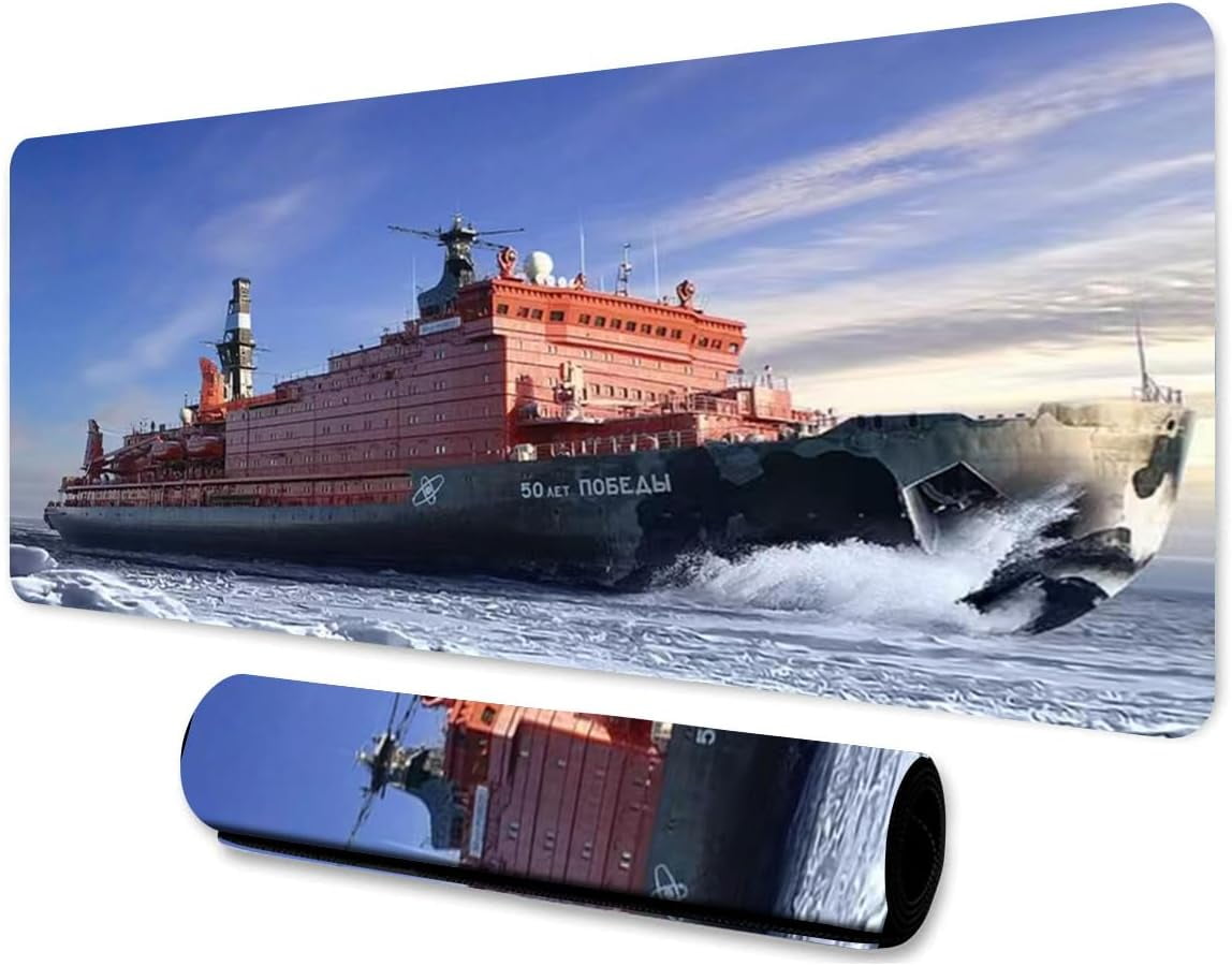 Ship Game Mouse Pad 31.5x11.8 Inches Ocean Blue Sky White Clouds Cargo ...