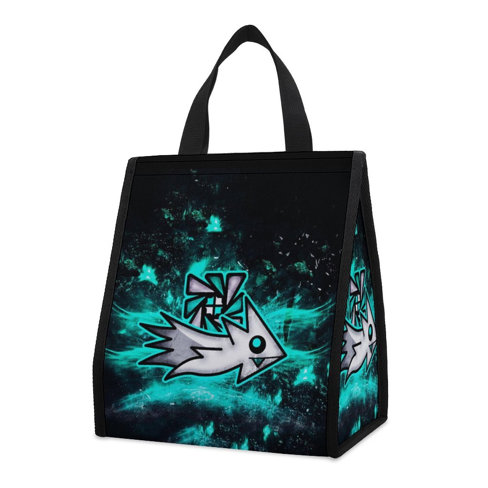 Ship Geometry Dash Game Portable Lunch Bag Folding Insulated Lunchbag ...