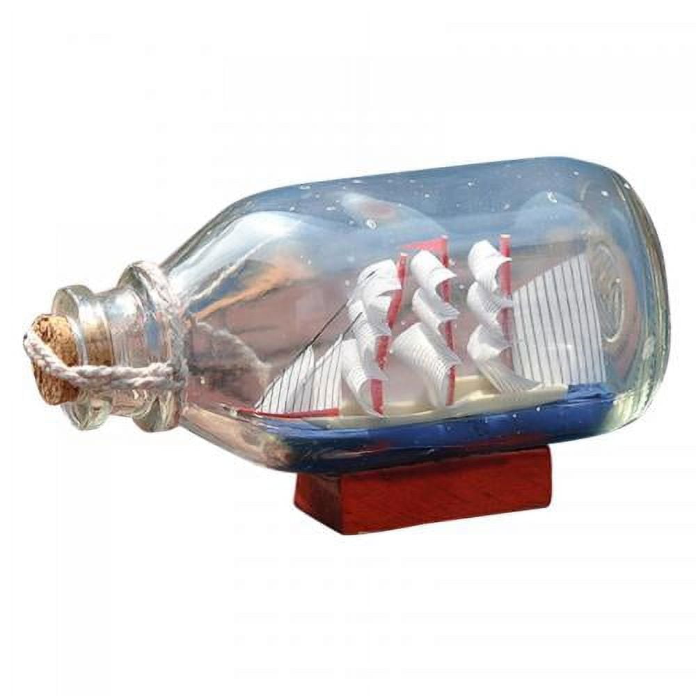 Ship in a Glass Bottle Decor, Handmade 7" Pirate Sailing Boat Gift ...