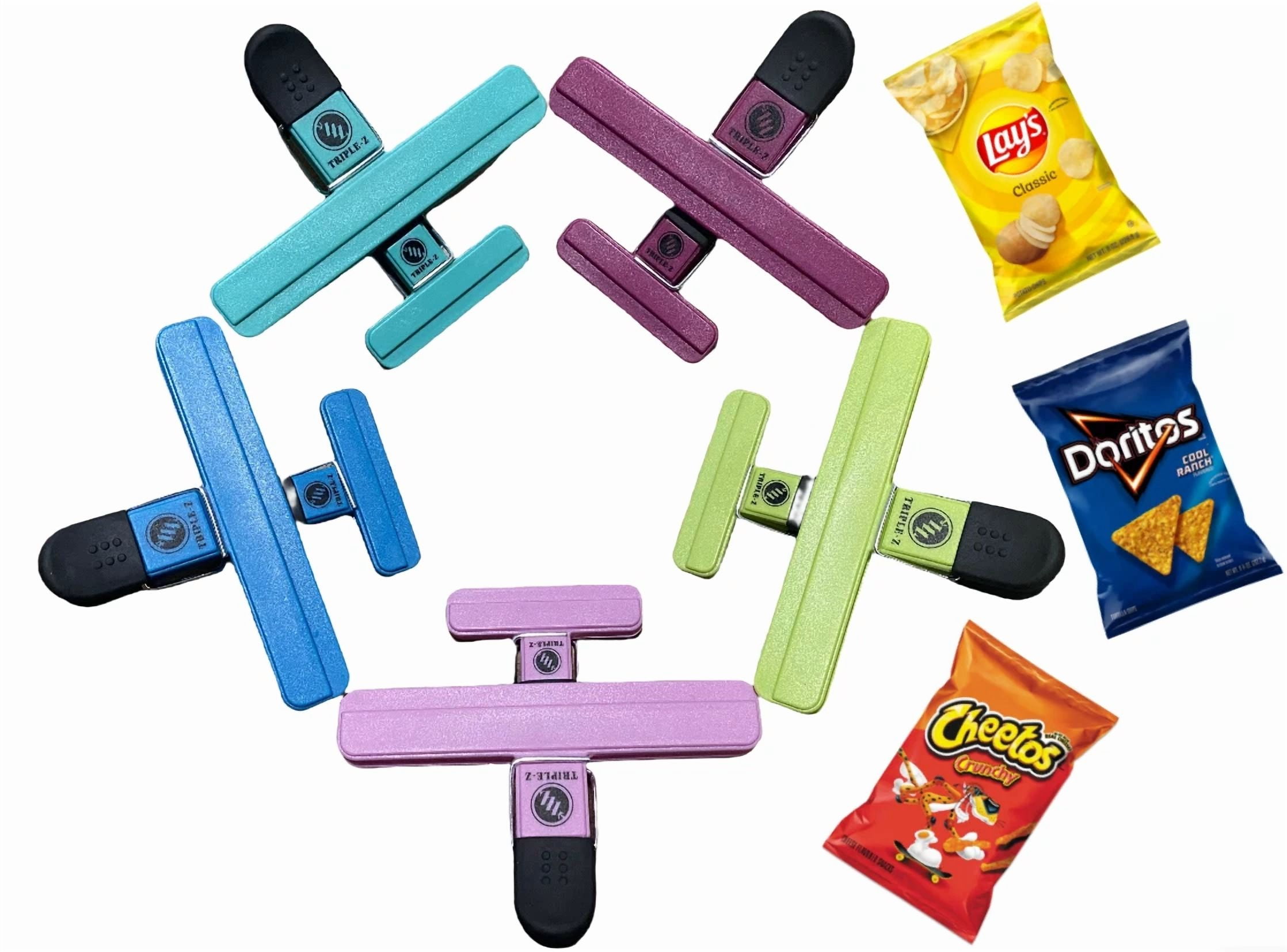 ?Ship Now - 10 Pack Chip Bag Clips Snack Clips Kitchen Food Storage (5L ...