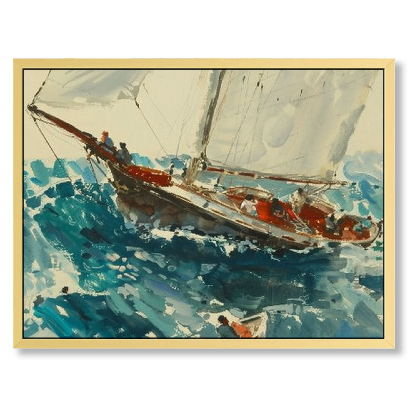 Ship Unfurling Sails - By Winslow Homer Poster Wall Art Canvas Painting ...