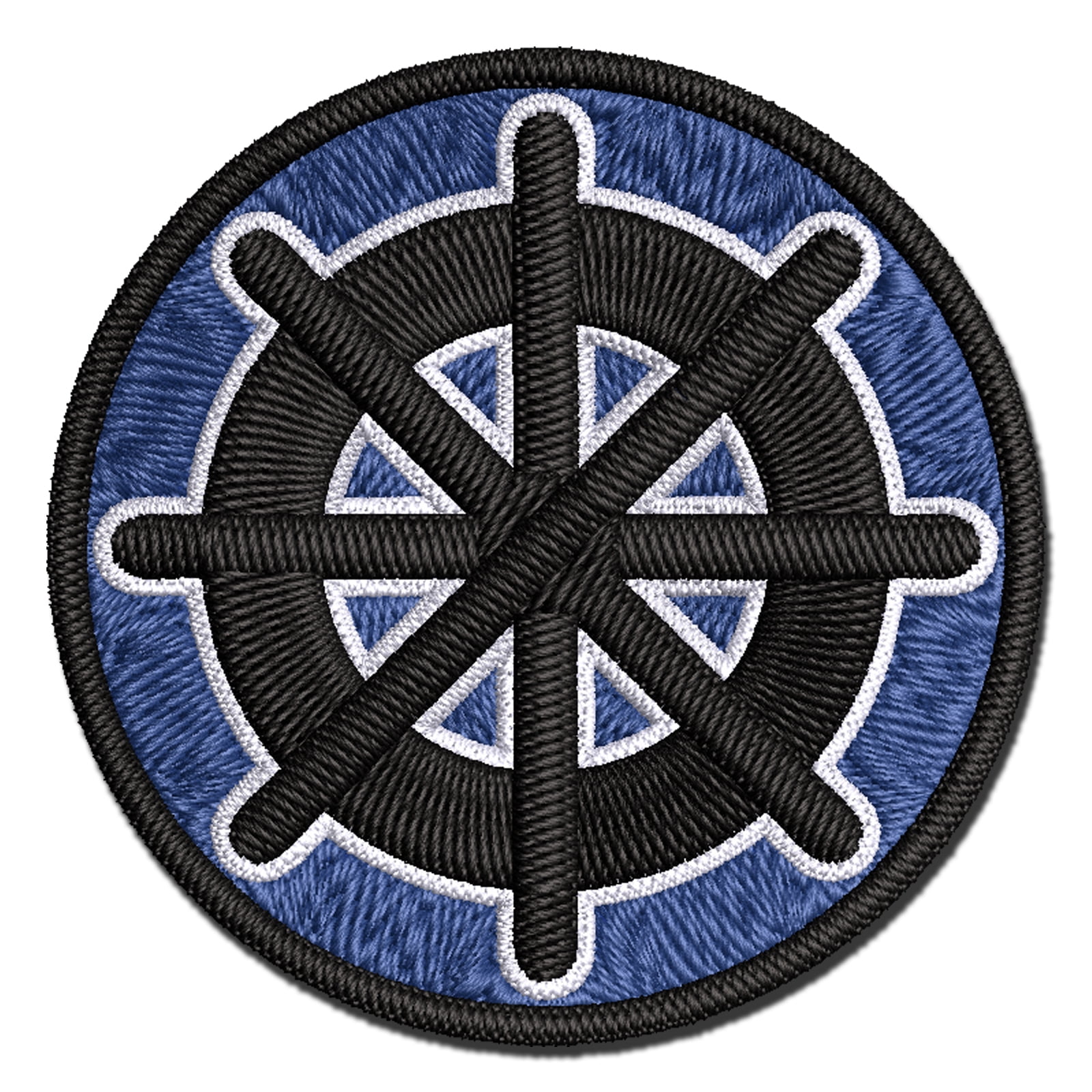 Ship Wheel Nautical Boat Applique Multi-Color Embroidered Iron-On Patch ...