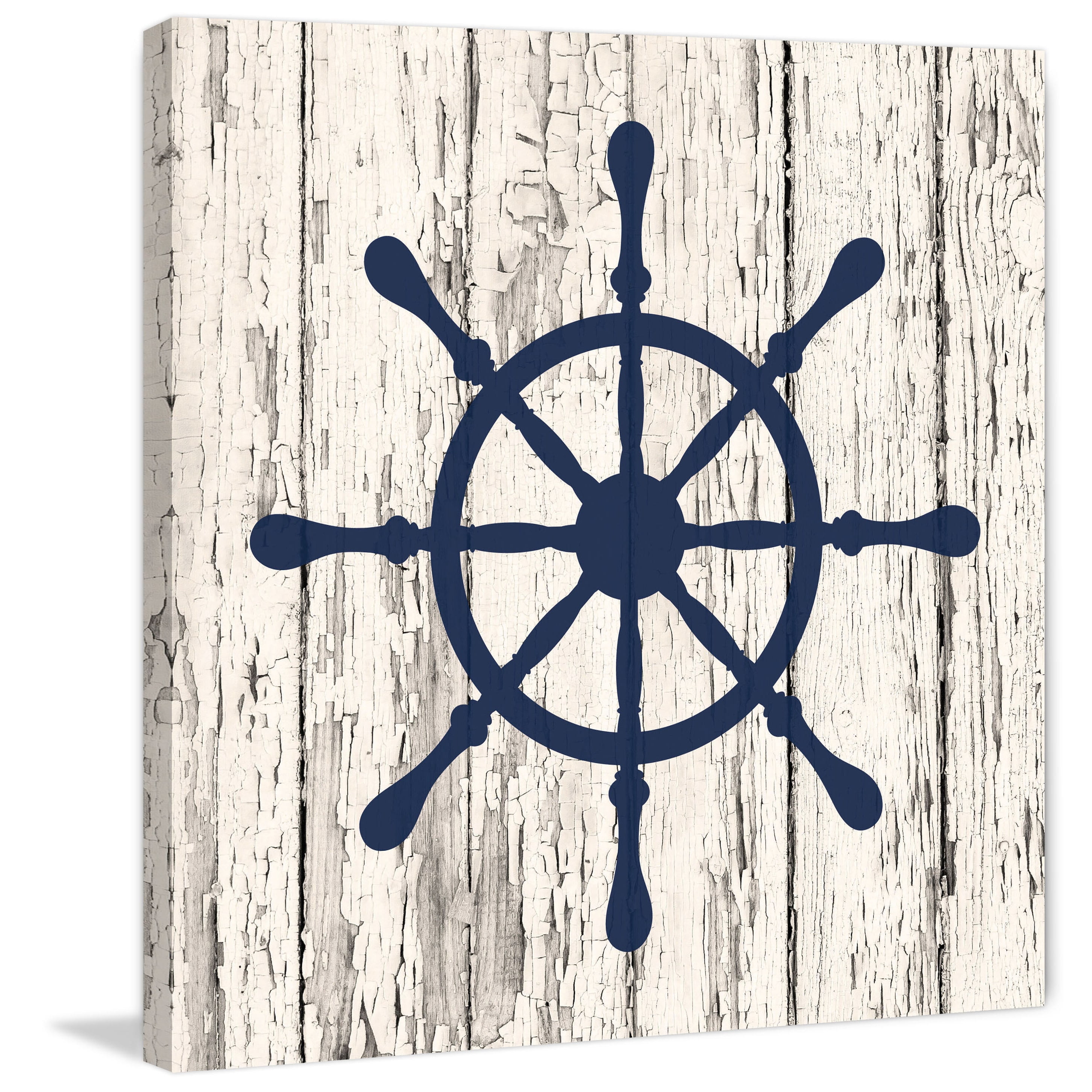 Free Shipping! MAAX1246 Nautical Beach Ship Wheel Print on Canvas by ...