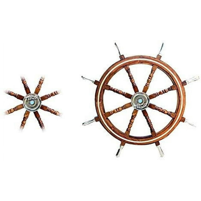 Ship Wheel Ships Steering Nautical Wooden Wheel Vintage Nautical Decor ...