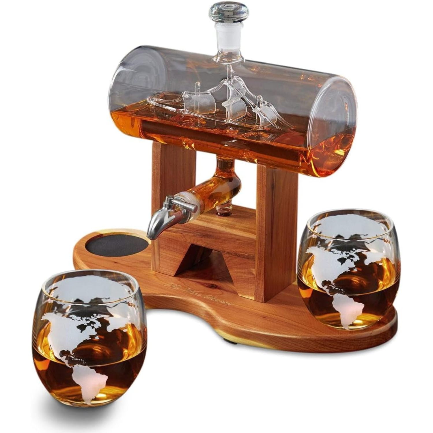 Ship in a Bottle Decanter With Two Glasses - Walmart.com