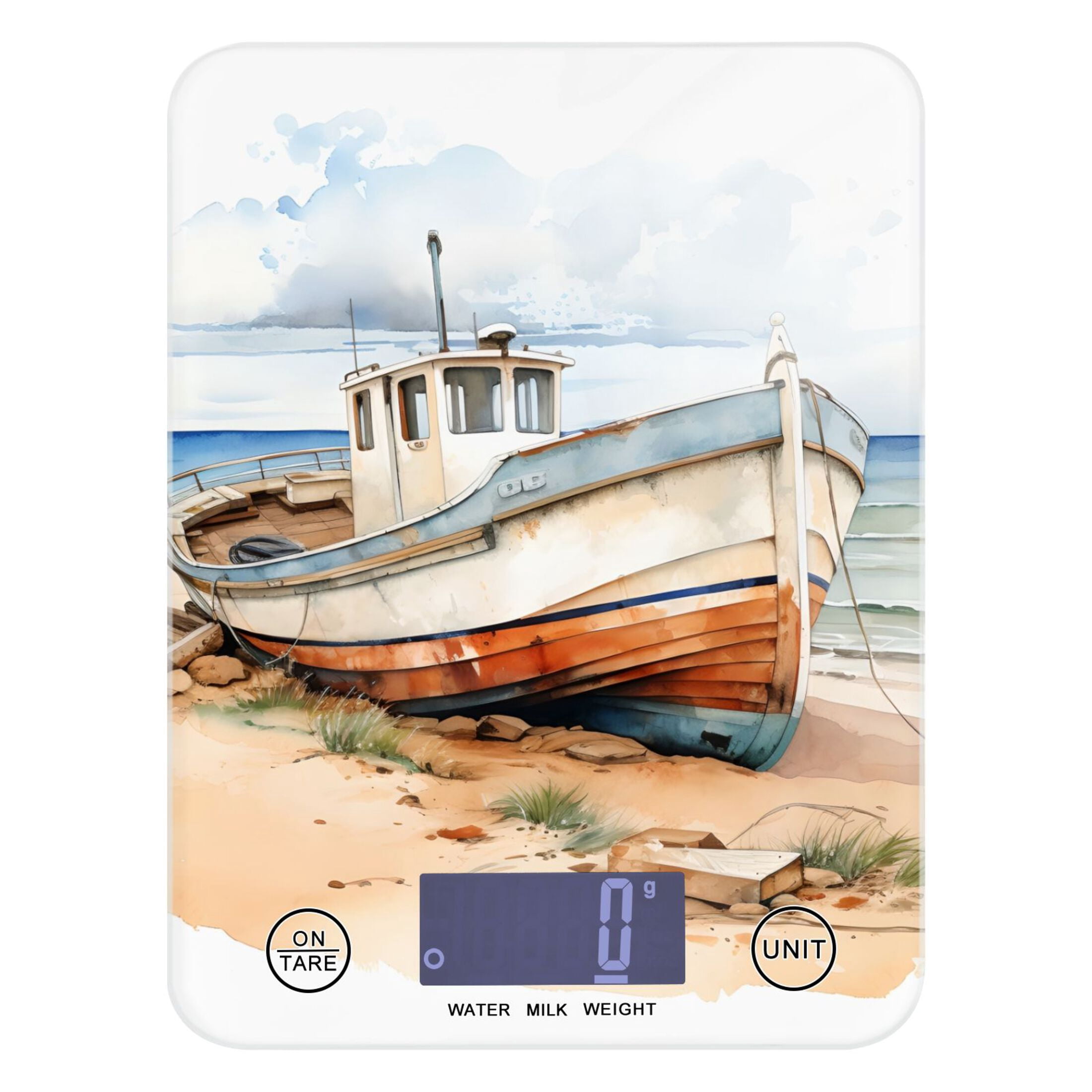Ship on Beach Kitchen Scale Digital Food Scales Grams and Oz Weight for ...