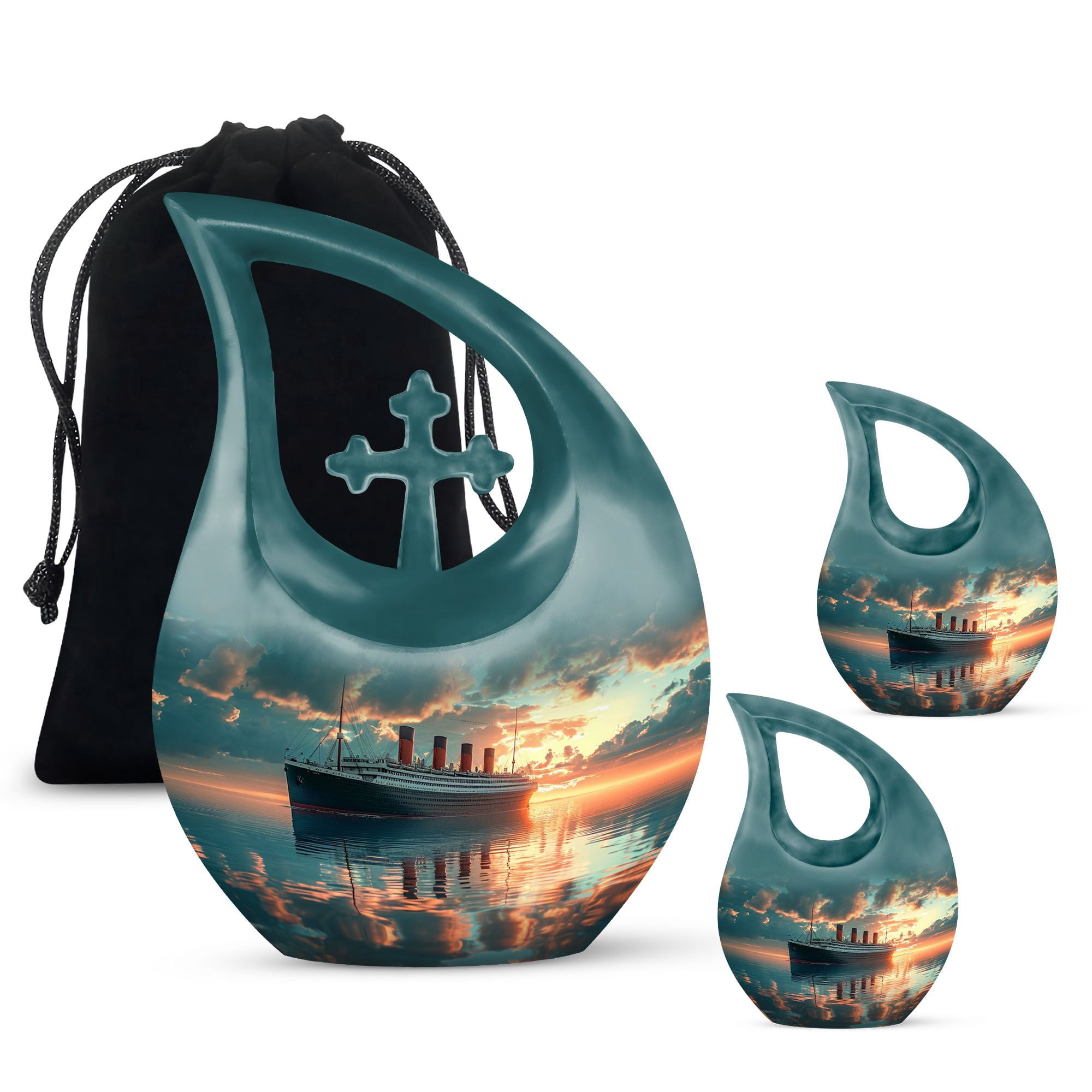 Ship urn - urns for human ashes adult man - miniature urns for ashes ...