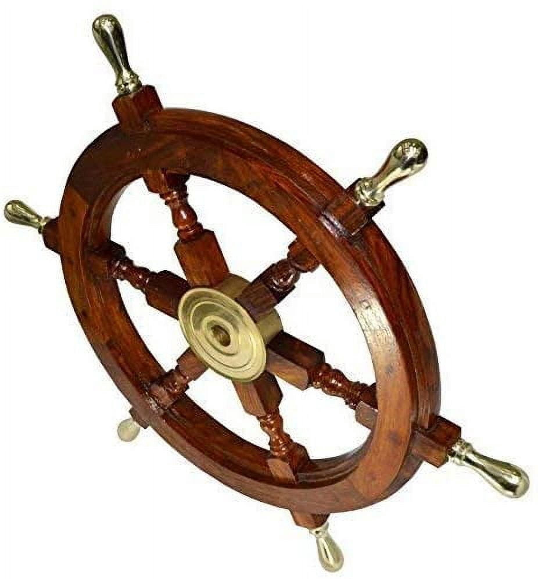 Ship wheel with Brass Handles / Spindles / Spokes - Made of Rosewood ...