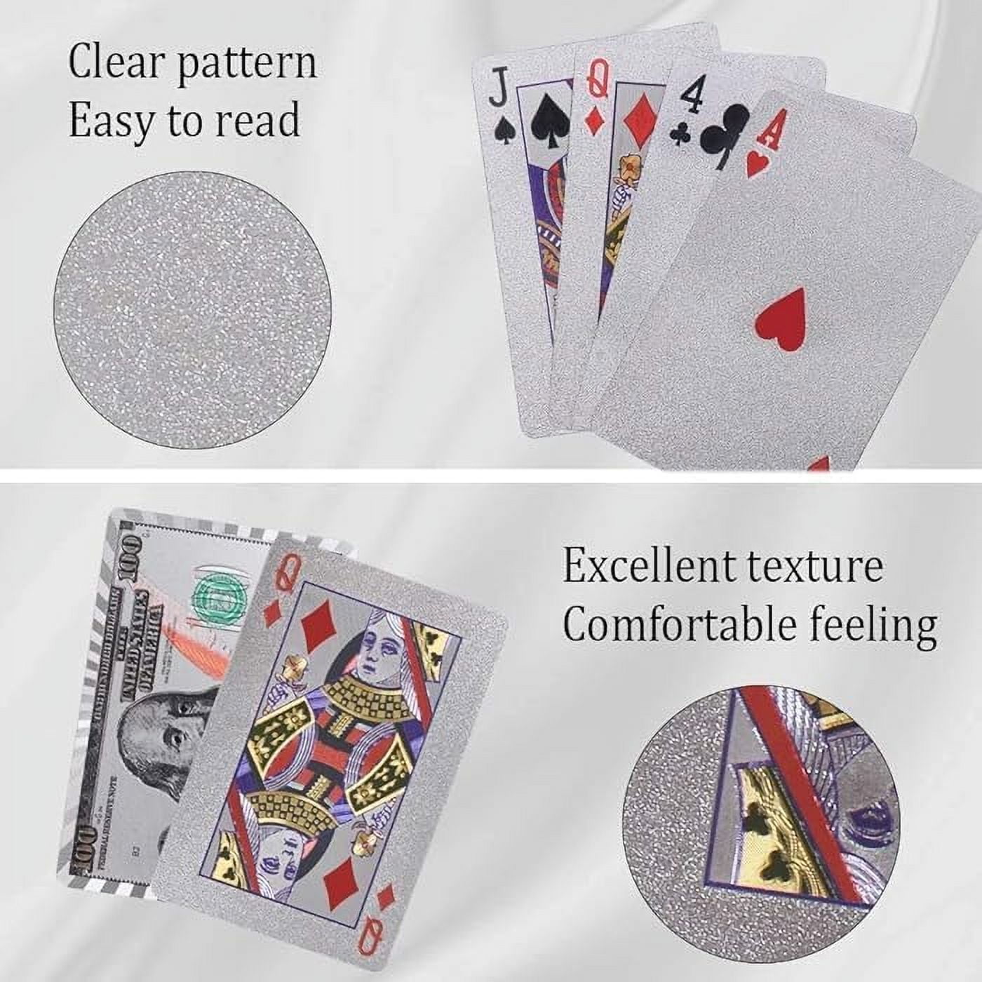 Shipease Waterproof Silver Plated Poker Playing Magic Cards Classic Pvc Poker Table Deck Of ...