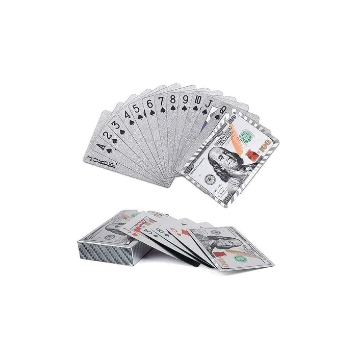 Shipease Waterproof Silver Plated Poker Playing Magic Cards Pack Of 1 ...