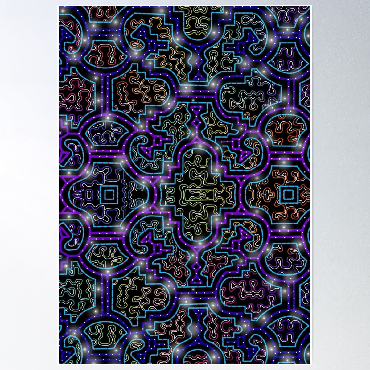Shipibo Pattern/Ayahuasca Visions Poster Wall Art, Modern Wall Decor ...