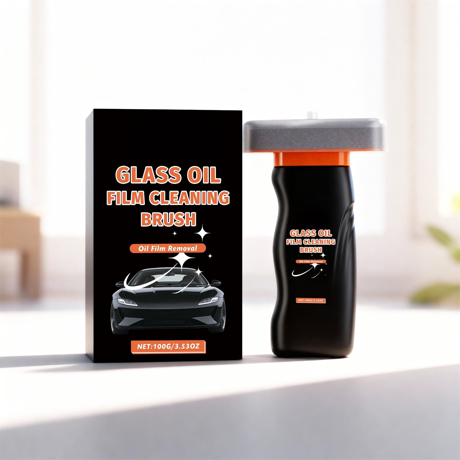 Shipiny 100ml Glass Oil Film Cleaning Brush, Car Window Glass Oil Stain ...