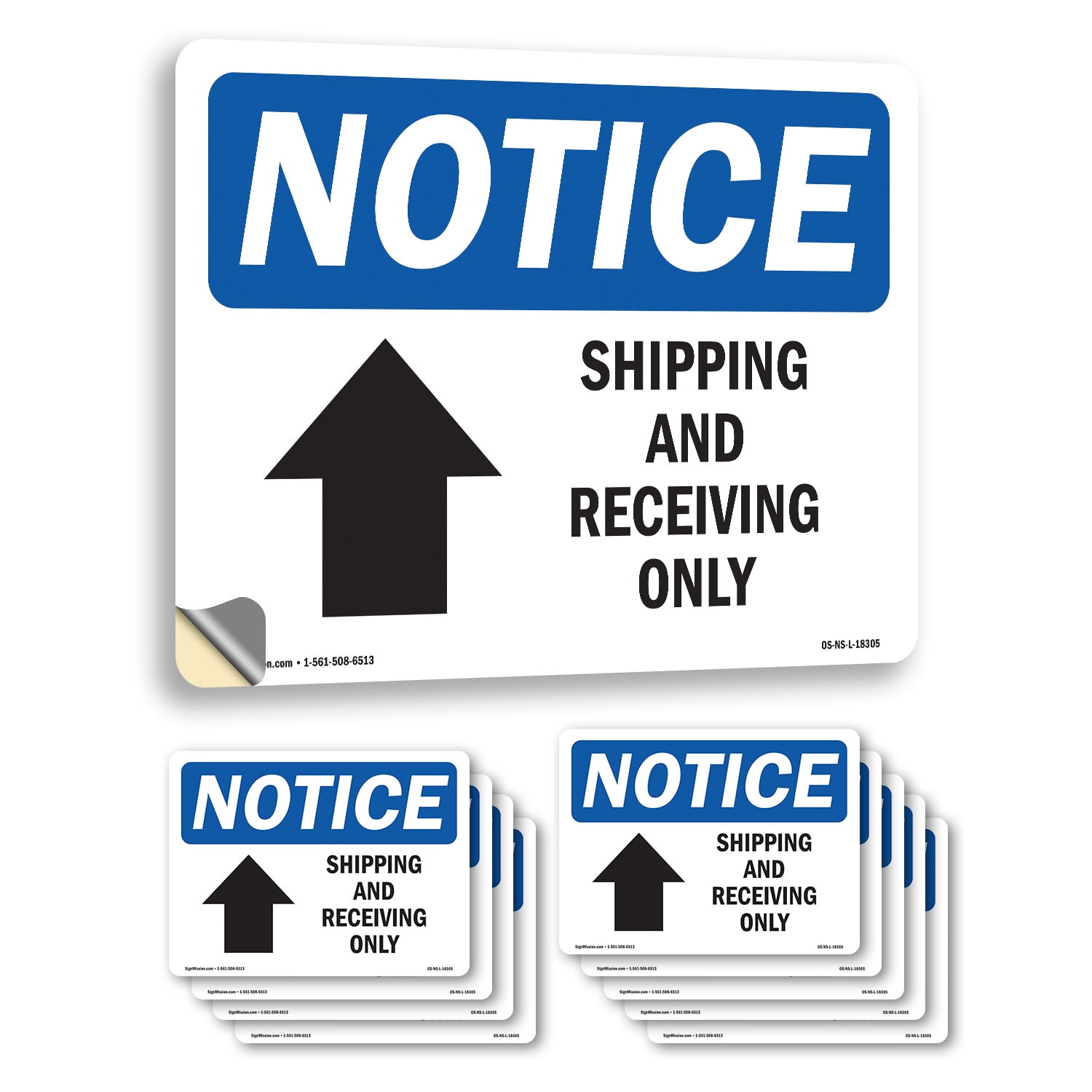 Shipping And Receiving Only [Up Arrow] With Symbol OSHA Notice Vinyl ...