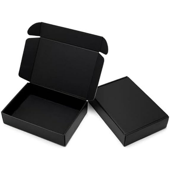 Shipping Boxes 12x9x2 Inches 25 Pack Black Corrugated Cardboard Mailing ...