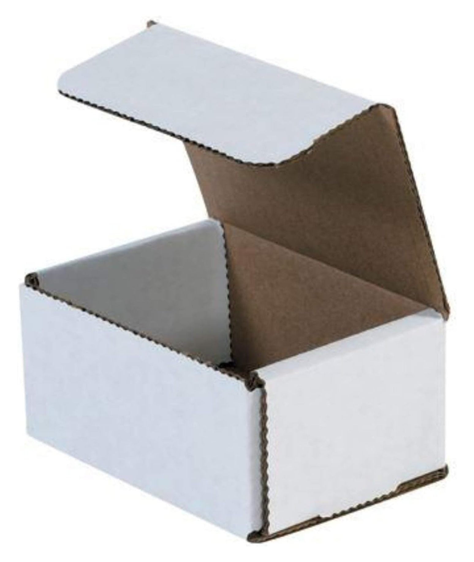 Shipping Boxes - 4x3x2" Mailers - White Foldable Corrugated Cardboard ...