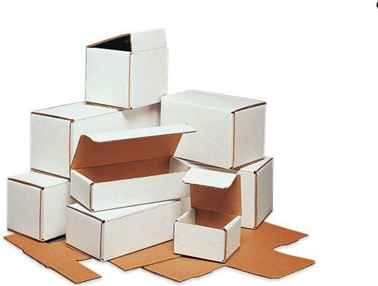 Shipping Boxes - 5x5x4" Mailers - White Foldable Corrugated Cardboard ...