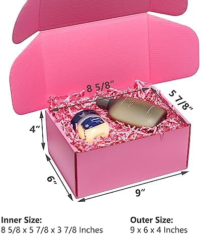 Shipping Boxes 9x6x4 Inches 25 Pack Pink Corrugated Cardboard Mailing ...