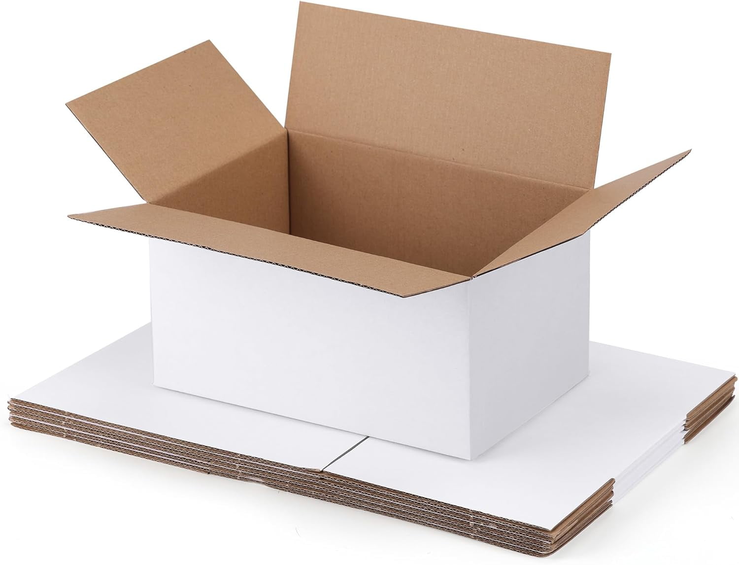 Shipping Boxes 9x6x4 Set of 6, White Corrugated Cardboard Box for ...