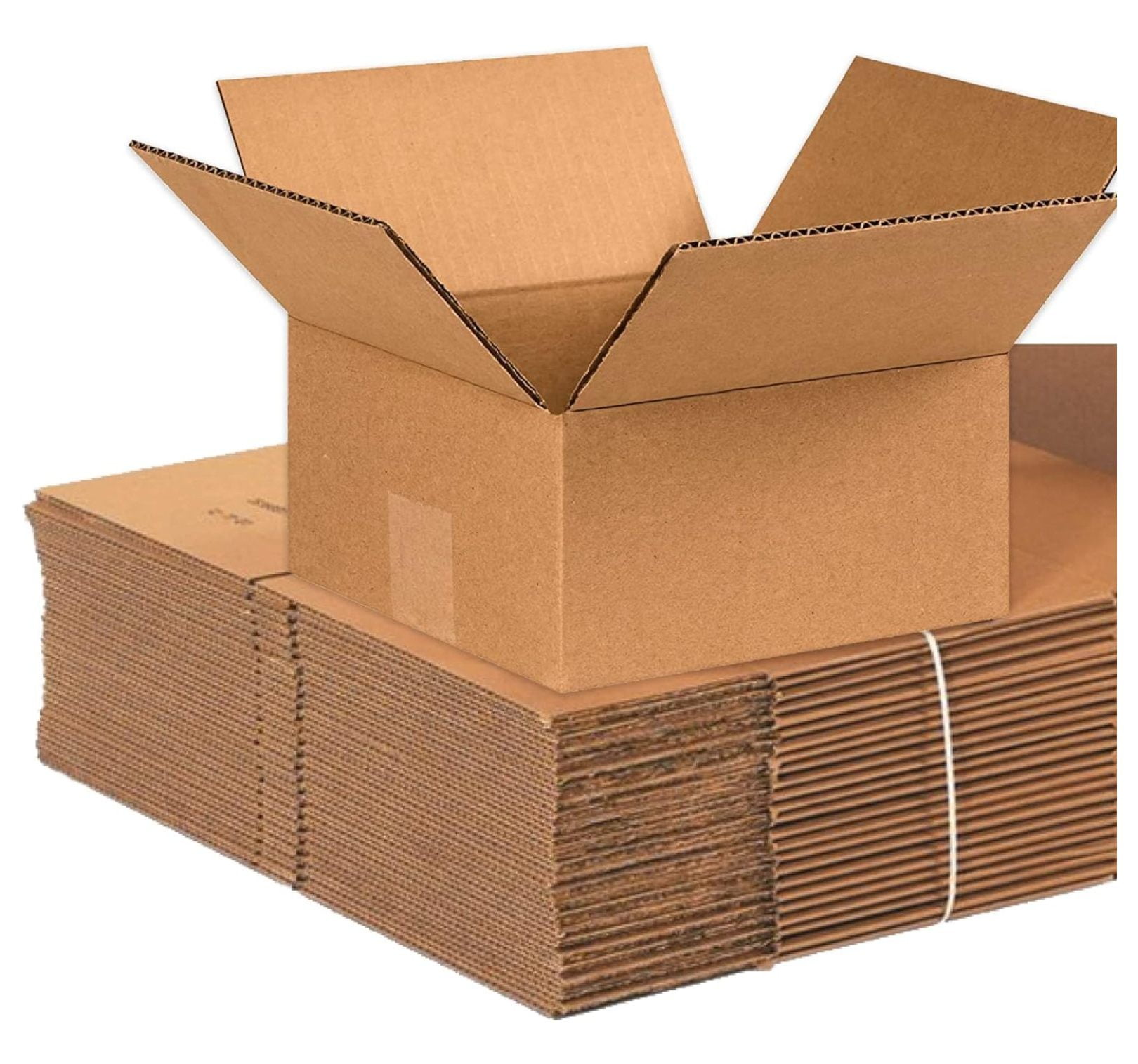 Shipping Boxes Flat 8"L x 8"W x 4"H, 25-Pack | Corrugated Cardboard Box ...