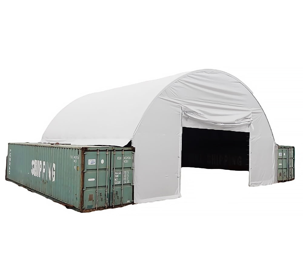 Shipping Container Canopy Shelter Kit - 20'(L) x 20'(W) 21 Oz PVC White ...